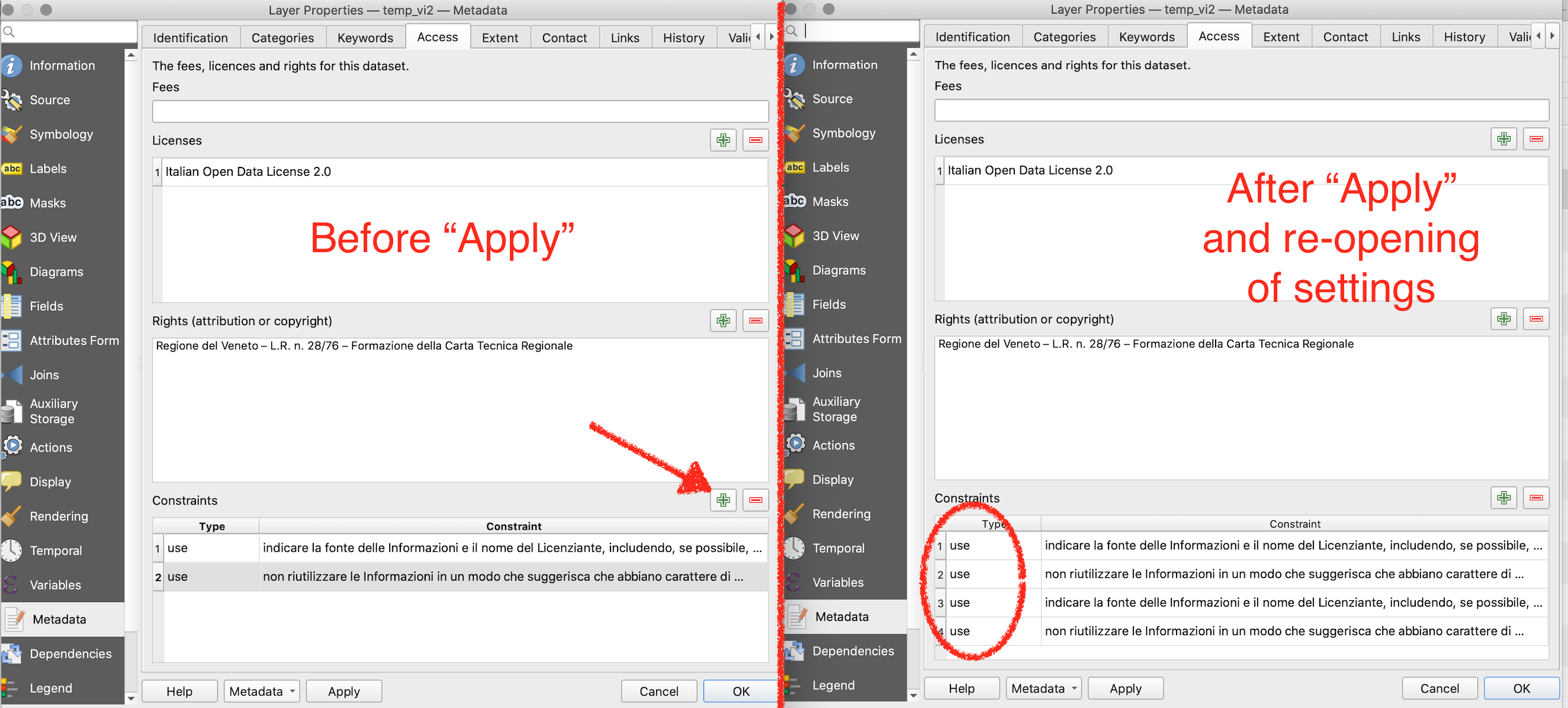 Layer Metadata Accessconstraints Get Duplicated After Saving · Issue