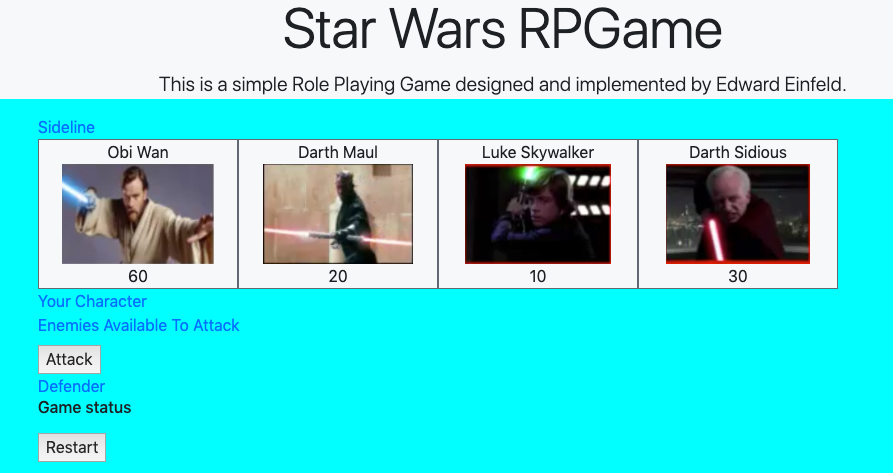 Github Edfeldstarwars Rpg A Role Player Game Written With Html Css Javascript And Jquery 9532