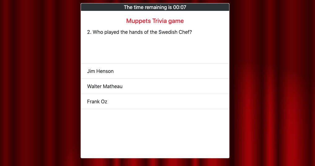 GitHub - edfeld/TriviaGame: Timed Trivia questions.