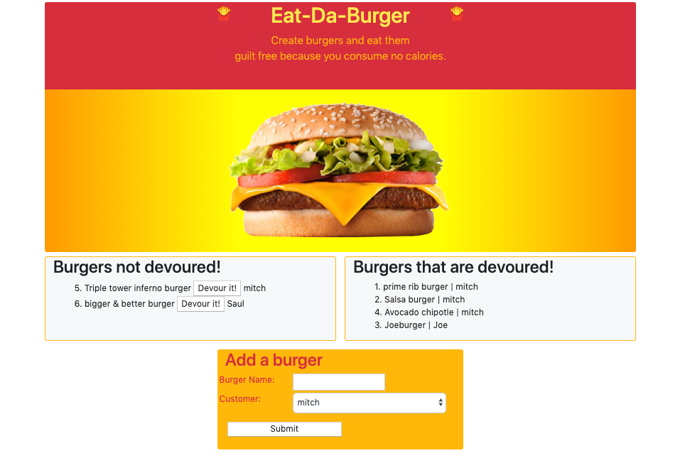 GitHub - edfeld/sequelizedBurger: Sequelize with Node, Express, handlebars and MySQL