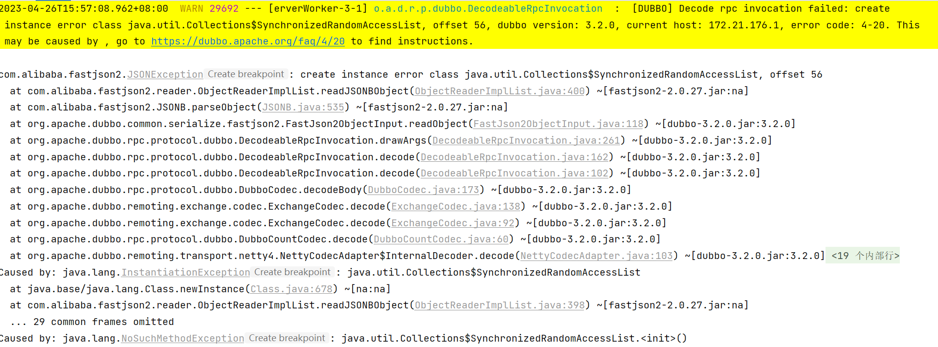 Dubbo version: 3.2.0 序列化问题，fastjson2 ，配置java正常[BUG] · Issue #1421 · alibaba/fastjson2 · GitHub