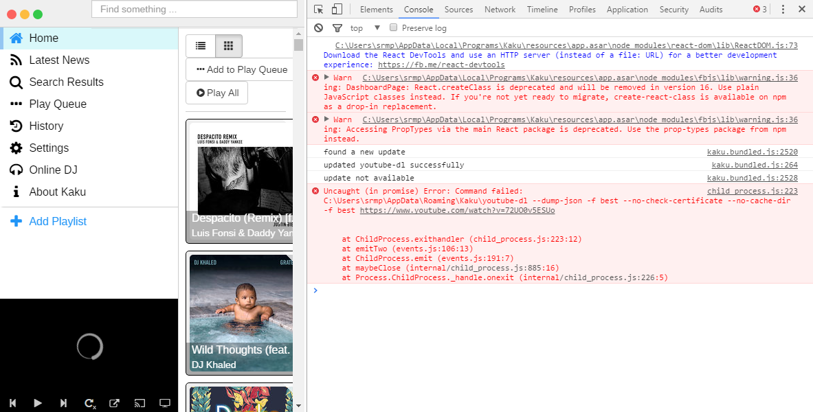 The music not playing · Issue #515 · EragonJ/Kaku · GitHub