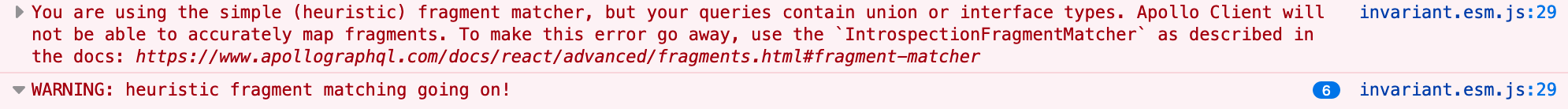 Heuristic Fragment Warning Despite Fragmentmatcher In Client · Issue 1101 · Vuejsapollo · Github