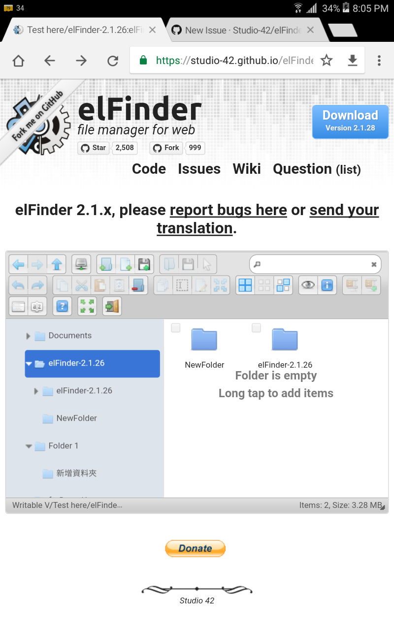 Bug in mobile browser · Issue #2224 · Studio-42/elFinder · GitHub