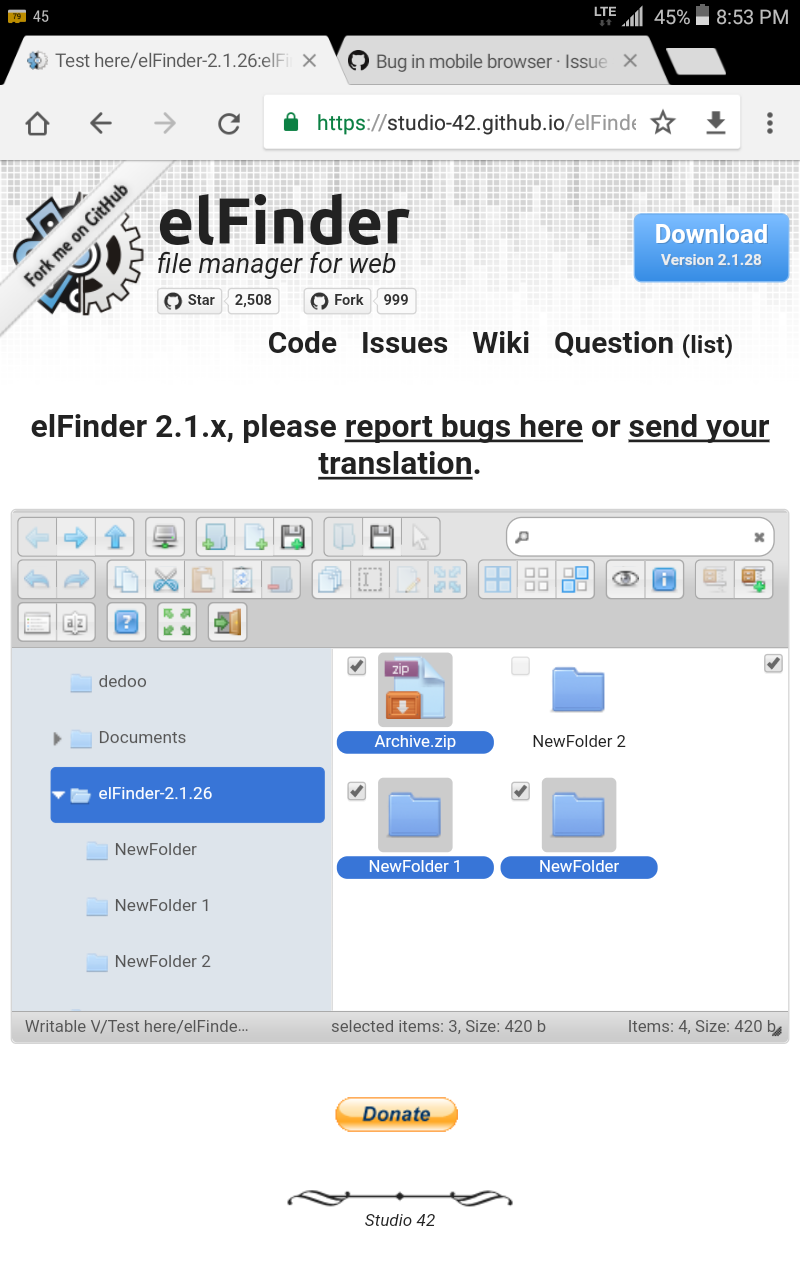 Bug in mobile browser · Issue #2224 · Studio-42/elFinder · GitHub