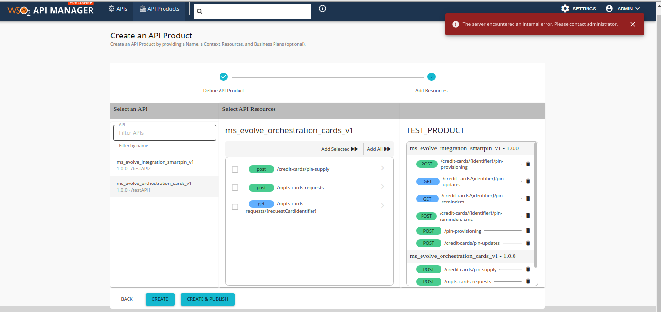 Cannot Create An Api Product By Using Multiple Api Resources · Issue 11128 · Wso2product Apim