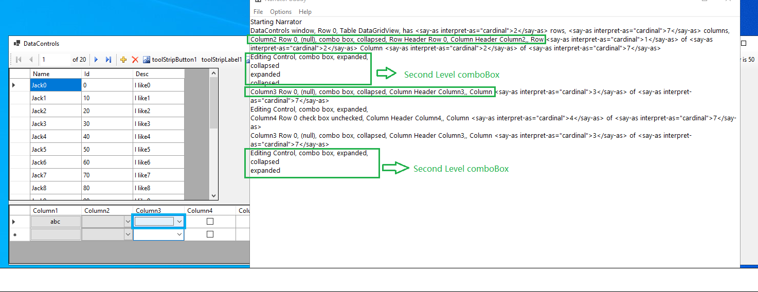Accessibility: DataGridView cell of type ComboBox must support the ...