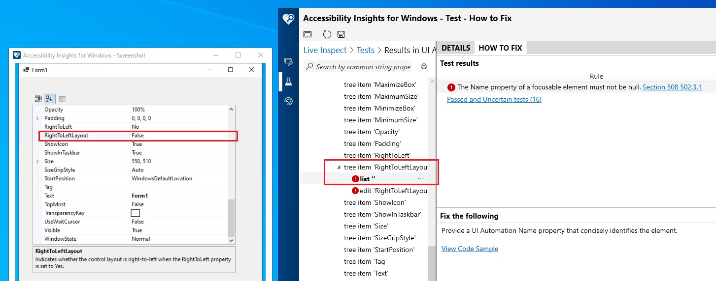 The UIA Name property is missing on the list element in selected PropertyGrid item · Issue #2802 ...