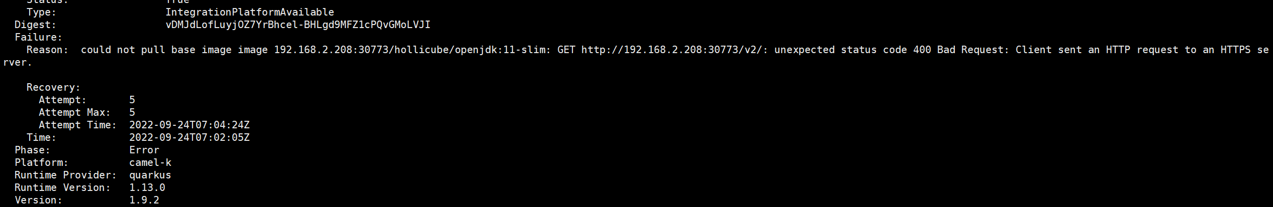 Private Registry With TLS Can Not Work · Issue #3672 · apache/camel-k · GitHub
