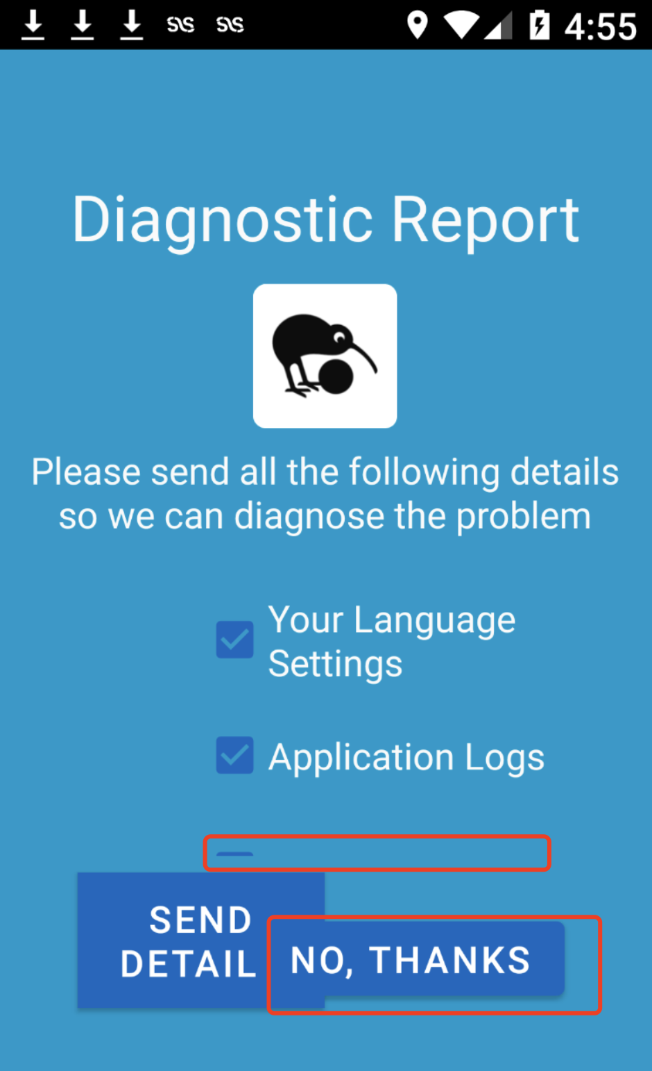 Layout problem in Diagnostic Report · Issue #2566 · kiwix/kiwix-android · GitHub
