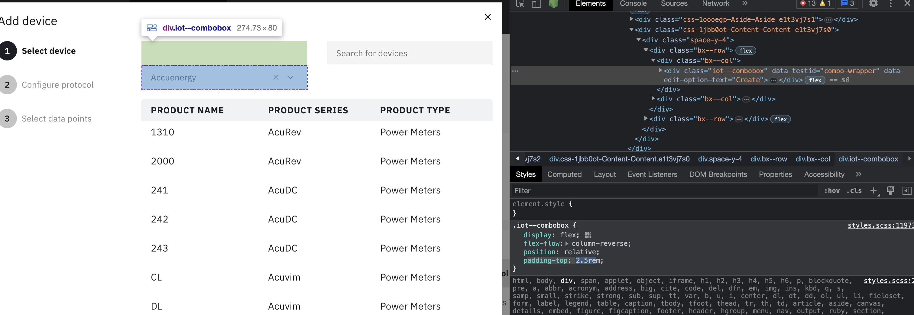 Combobox Css Issue Causing The Combobox To Go Next Row Wrong Even Though We Dont Have