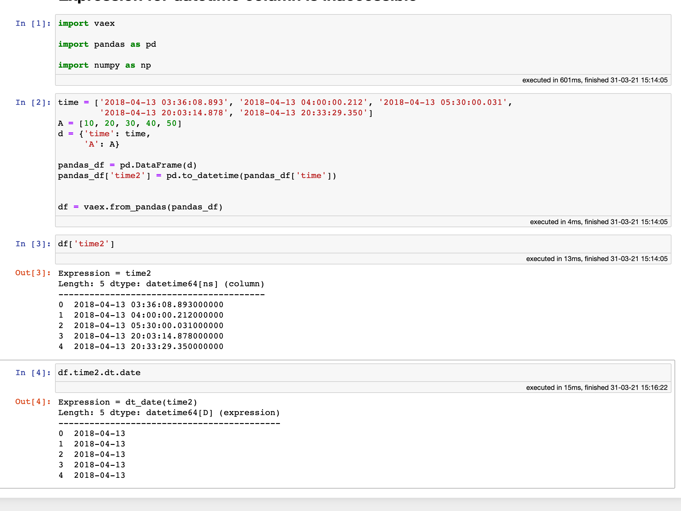 Expression for datetime column is inaccessible · Issue #1295 · vaexio/vaex · GitHub