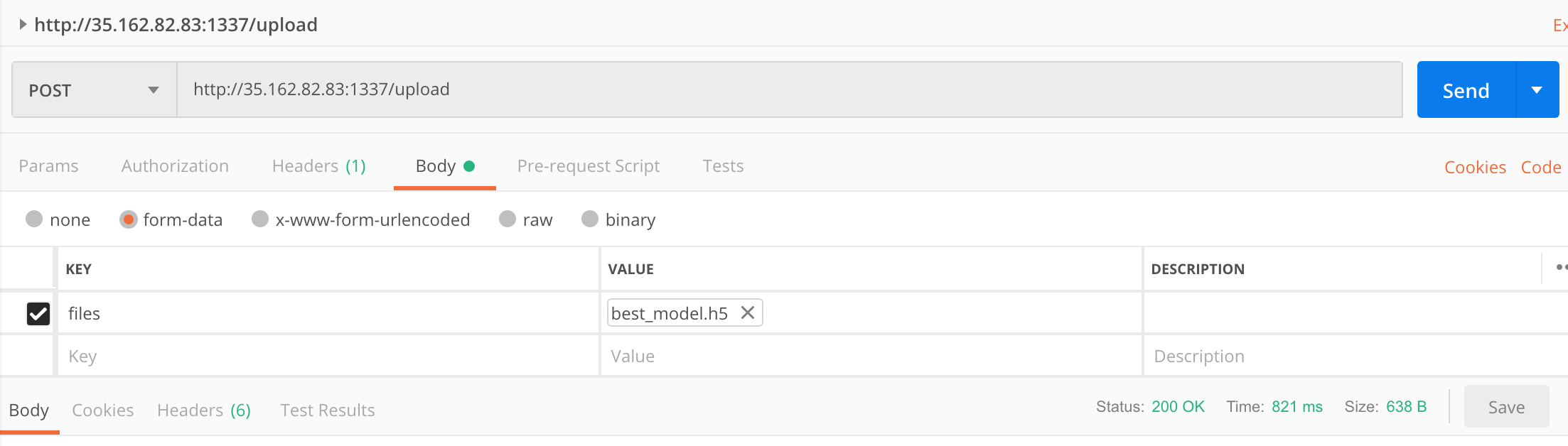 python, file upload: 500 internal server error: Cannot destructure property `refId` of ...