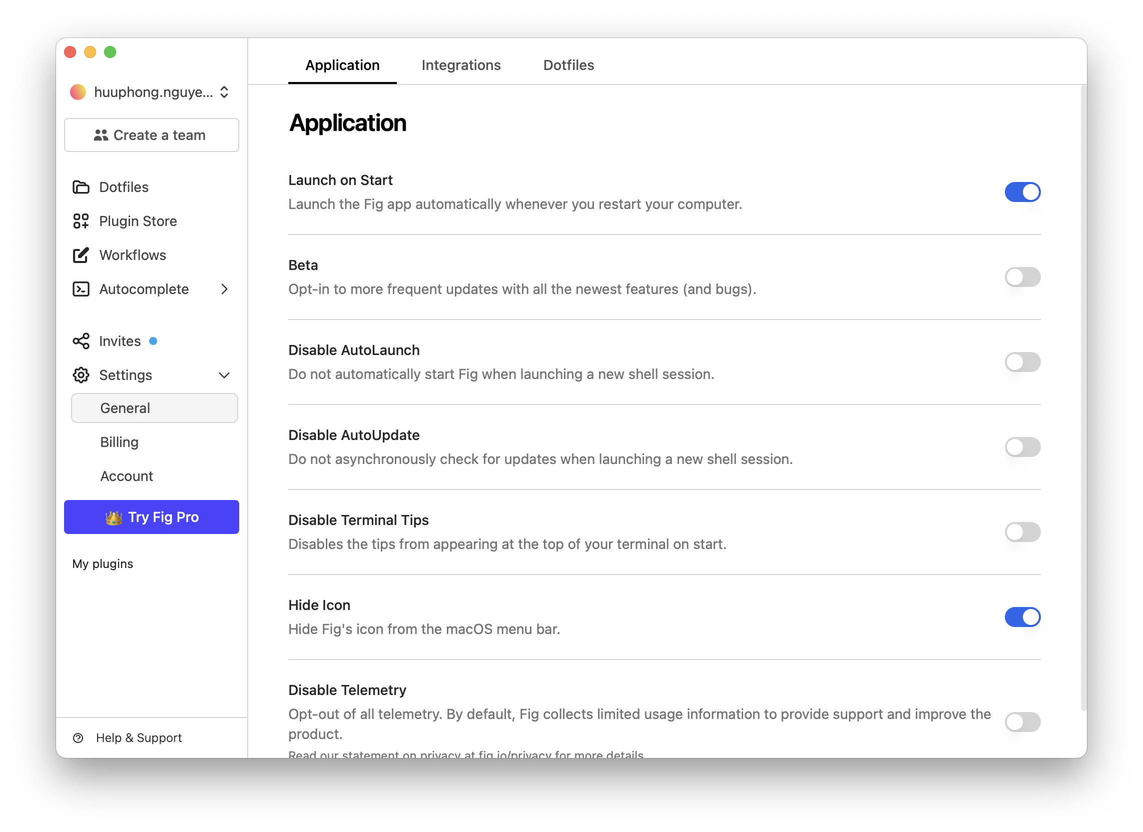 Hide icon on MacOS's Menu Bar is not working · Issue #1635 · withfig/fig · GitHub