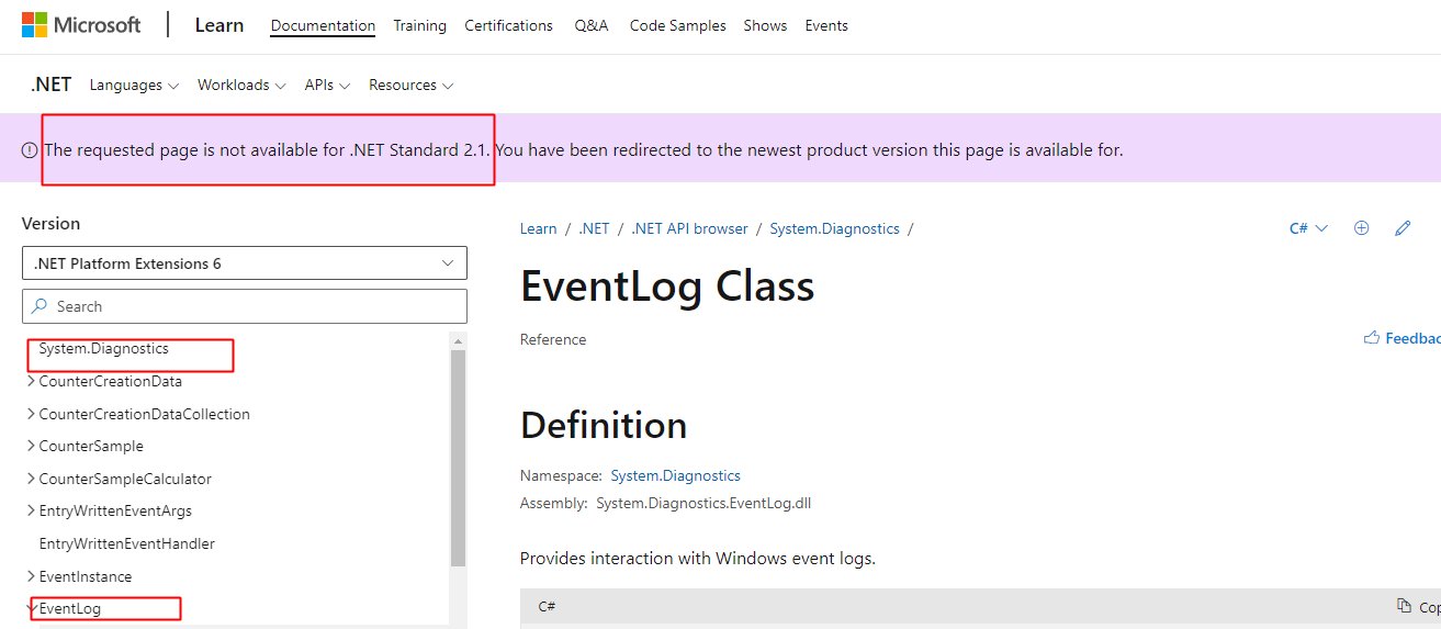 How To Solve The Dependence Of Re On System Diagnostics Eventlog Under Netstandard2 1