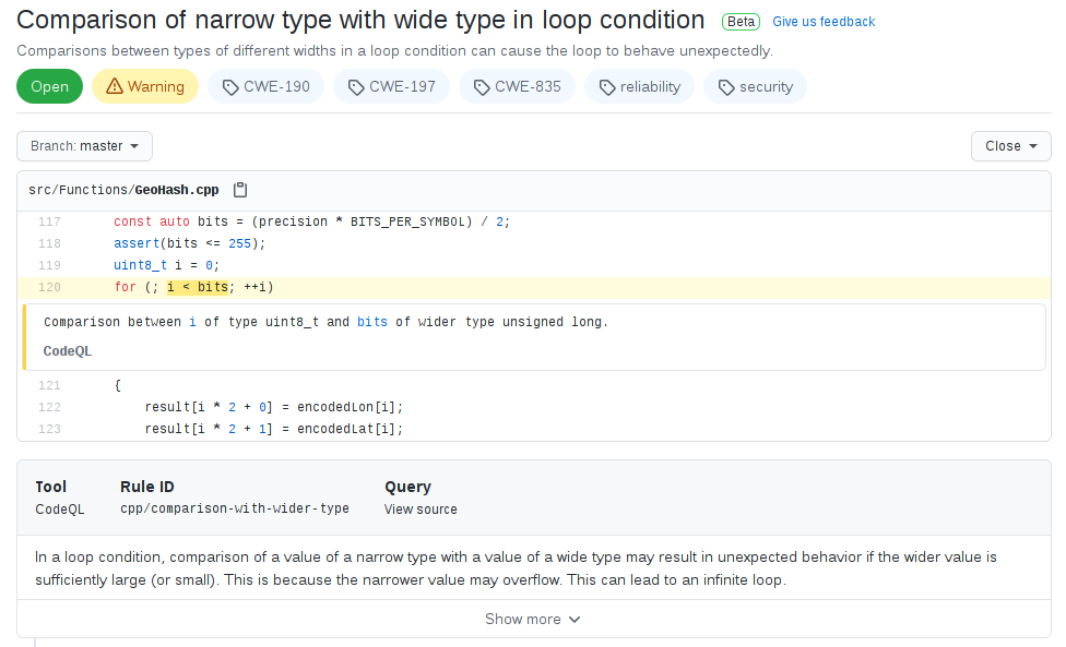 C++, false positive · Issue #3909 · github/codeql · GitHub