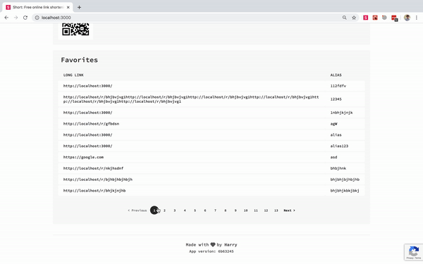 Add React component to show all short links created by the user · Issue #193 · short-d/short ...