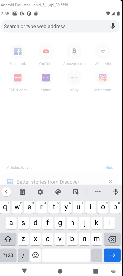 [Bug] Xamarin Emulator freezes when Chrome brower is started when running Pixel 5 Android 11.0 ...