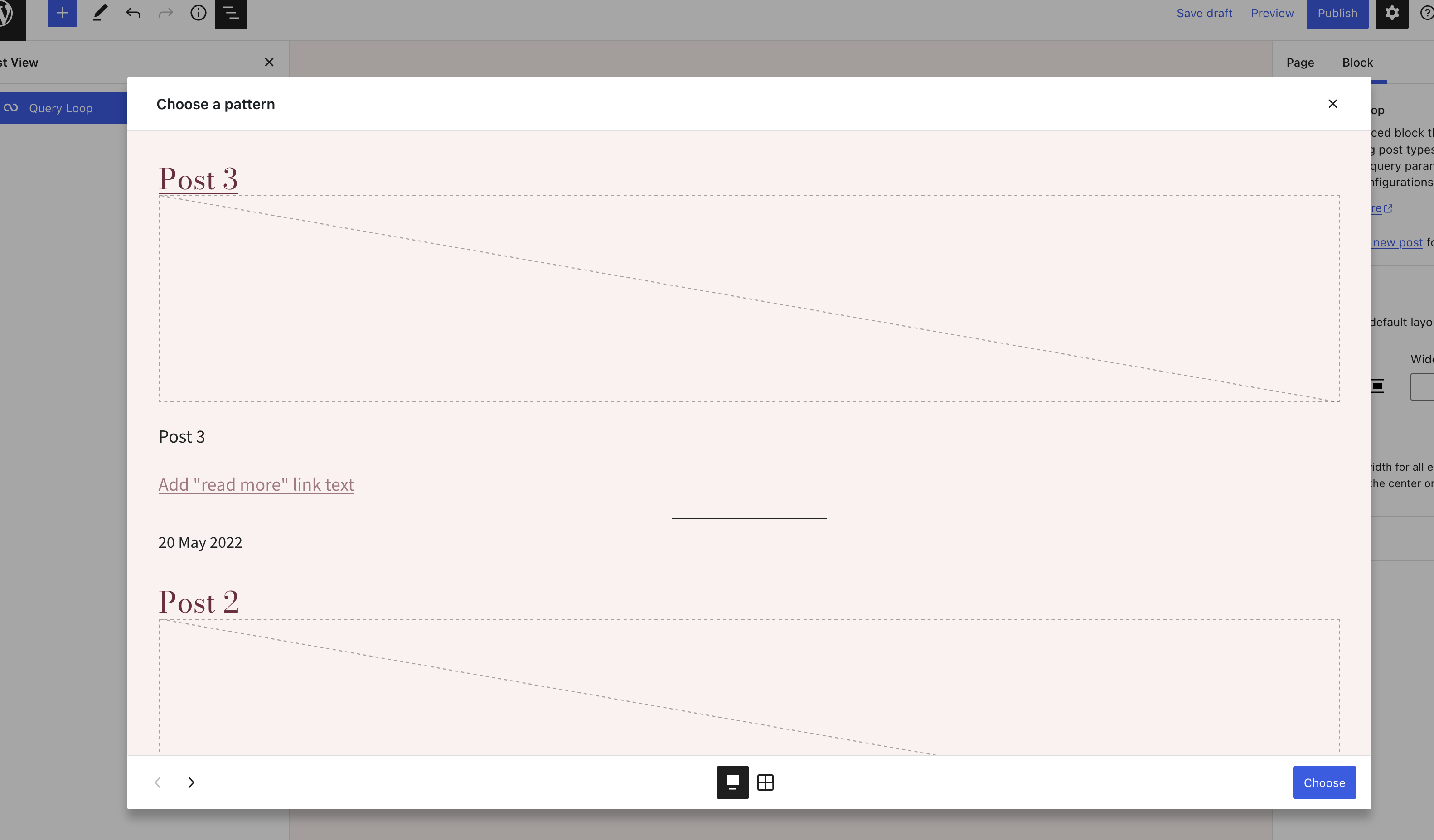 Several themes: Query Loop pattern shows "No results found" when on Carousel view, but does on ...