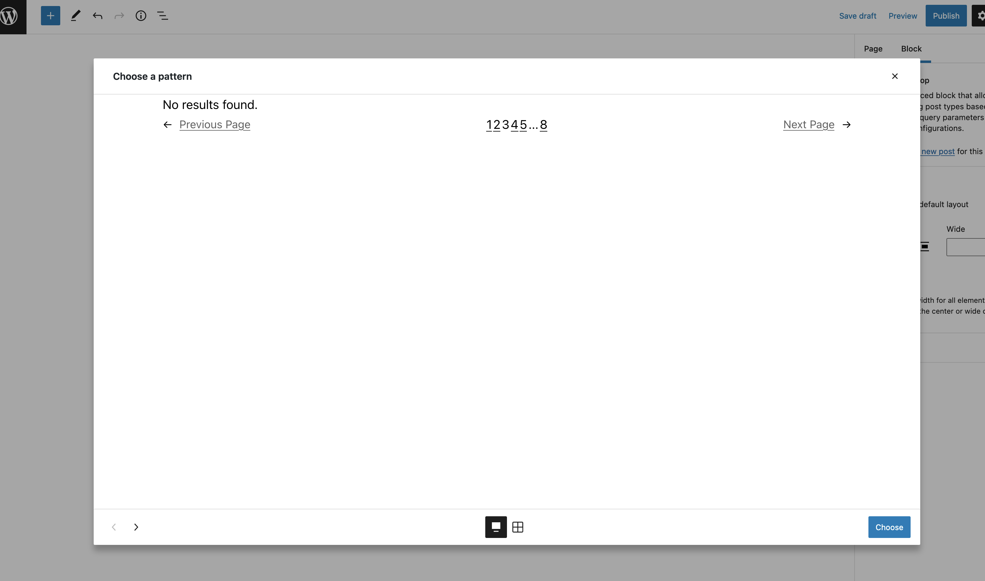 Several themes: Query Loop pattern shows "No results found" when on Carousel view, but does on ...