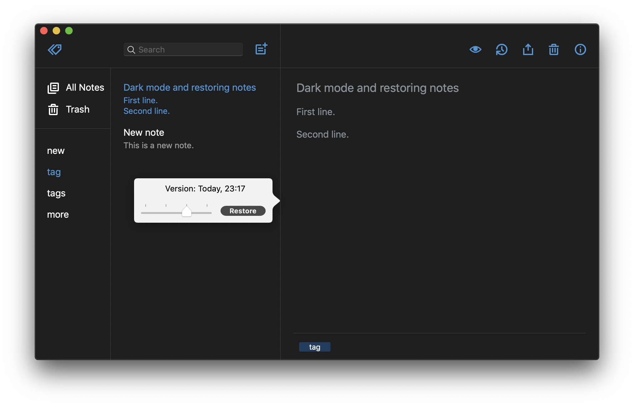 Bug: Unable to restore notes when using dark mode, intermittently ...