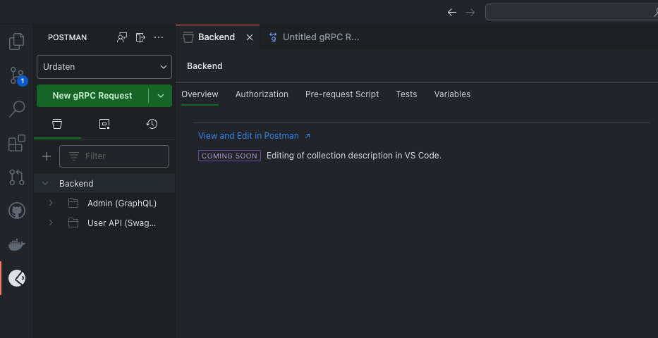 [vs Code Extension] I Can Only See Collections But Not Grpc · Issue 12177 · Postmanlabs