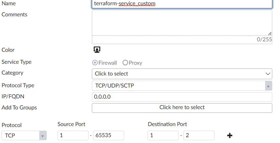 fortimanager_object_firewall_service_custom – tcp_portrange not accepting multiple entries ...
