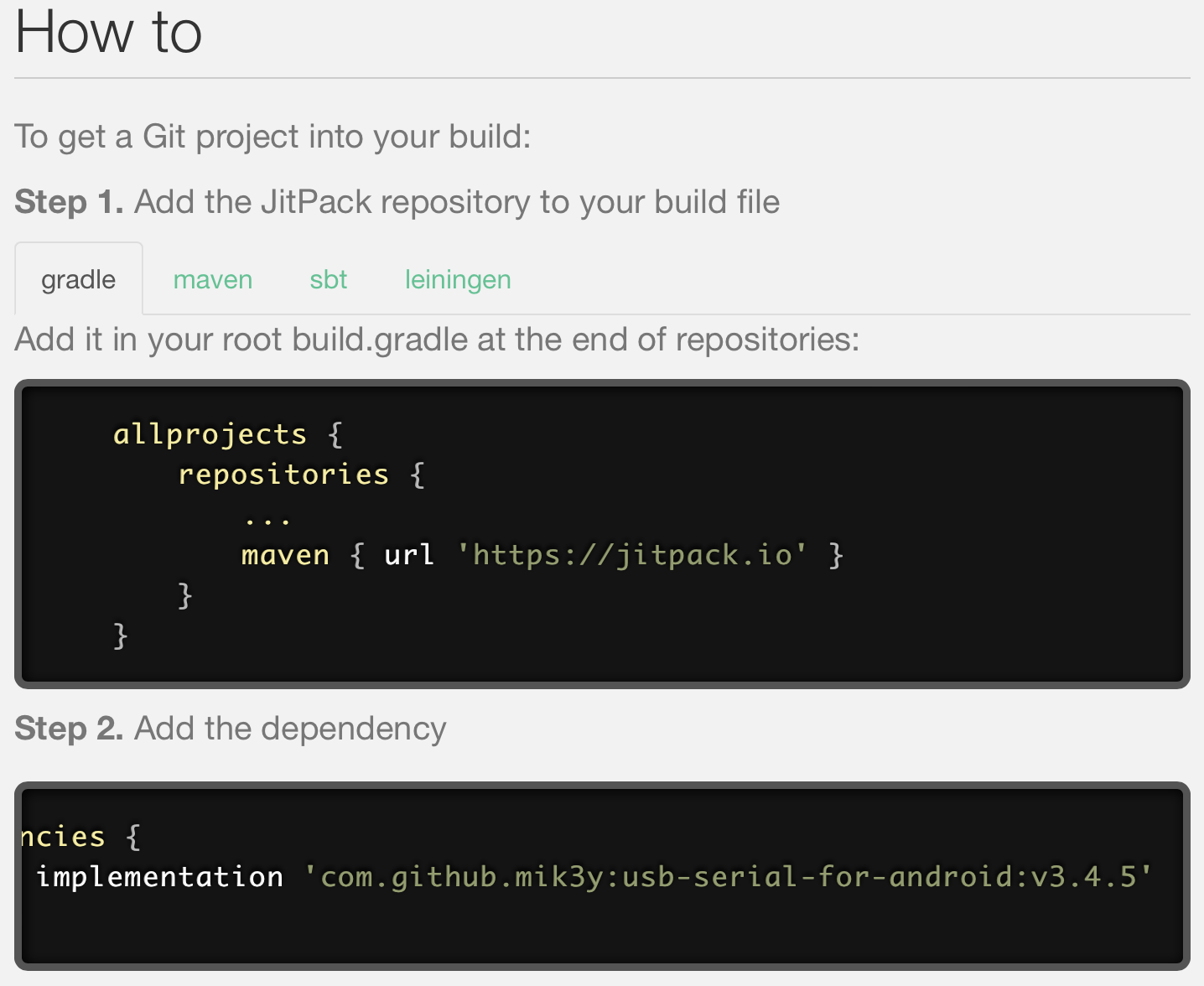 couldn't resolve mik3y/usb-serial-for-android. Android Studio went looking in the jcenter but ...
