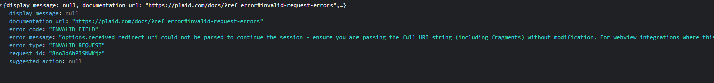 receivedRedirectUri parsing error · Issue #219 · plaid/react-plaid-link · GitHub