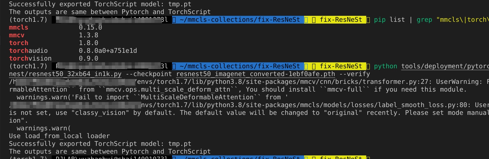[bug]torch 1 7 0 依然出现pytorch2torchscript对resnest进行编译错误