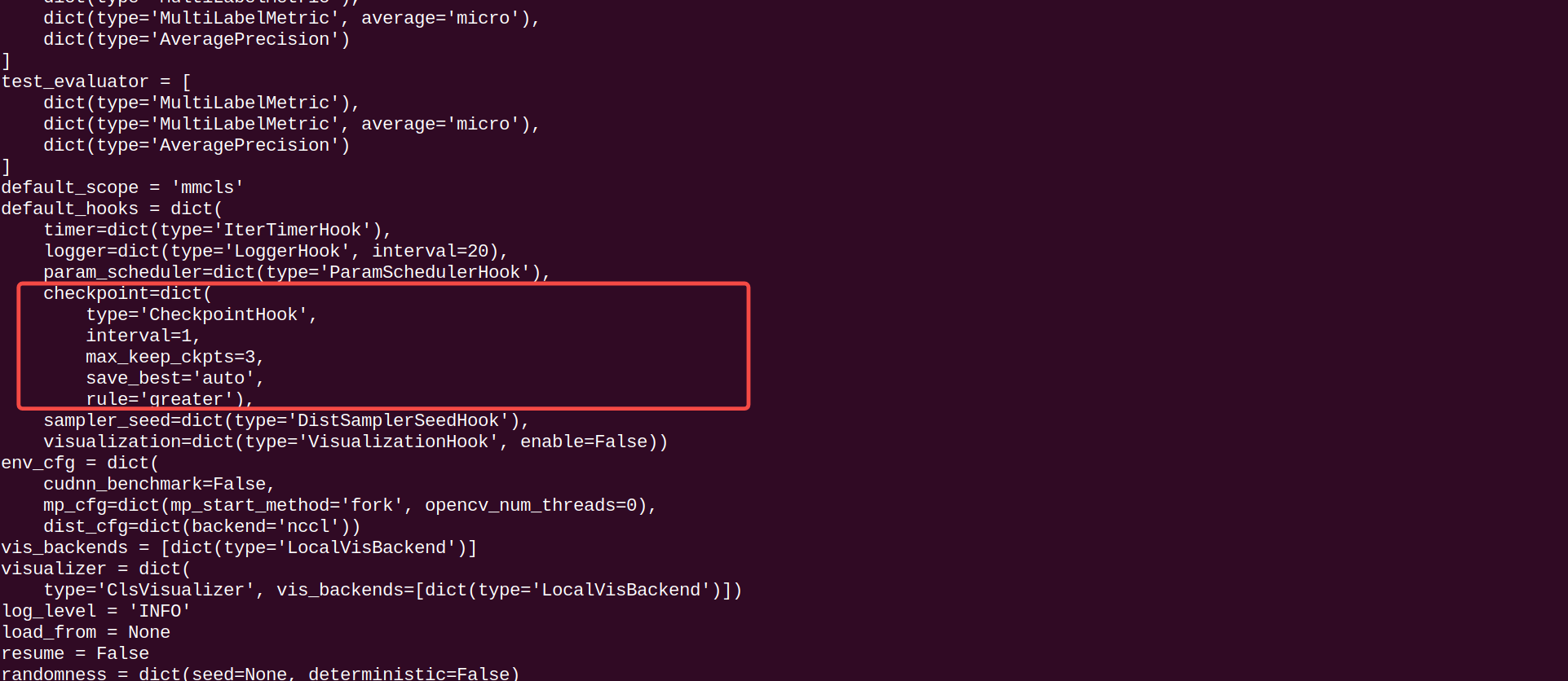 How to save the best checkpoints according to val results · Issue #1373 · open-mmlab/mmpretrain ...
