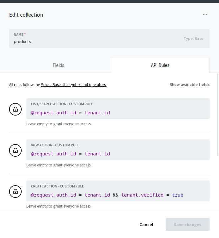 Row authorization in collection. · pocketbase pocketbase · Discussion #918 · GitHub