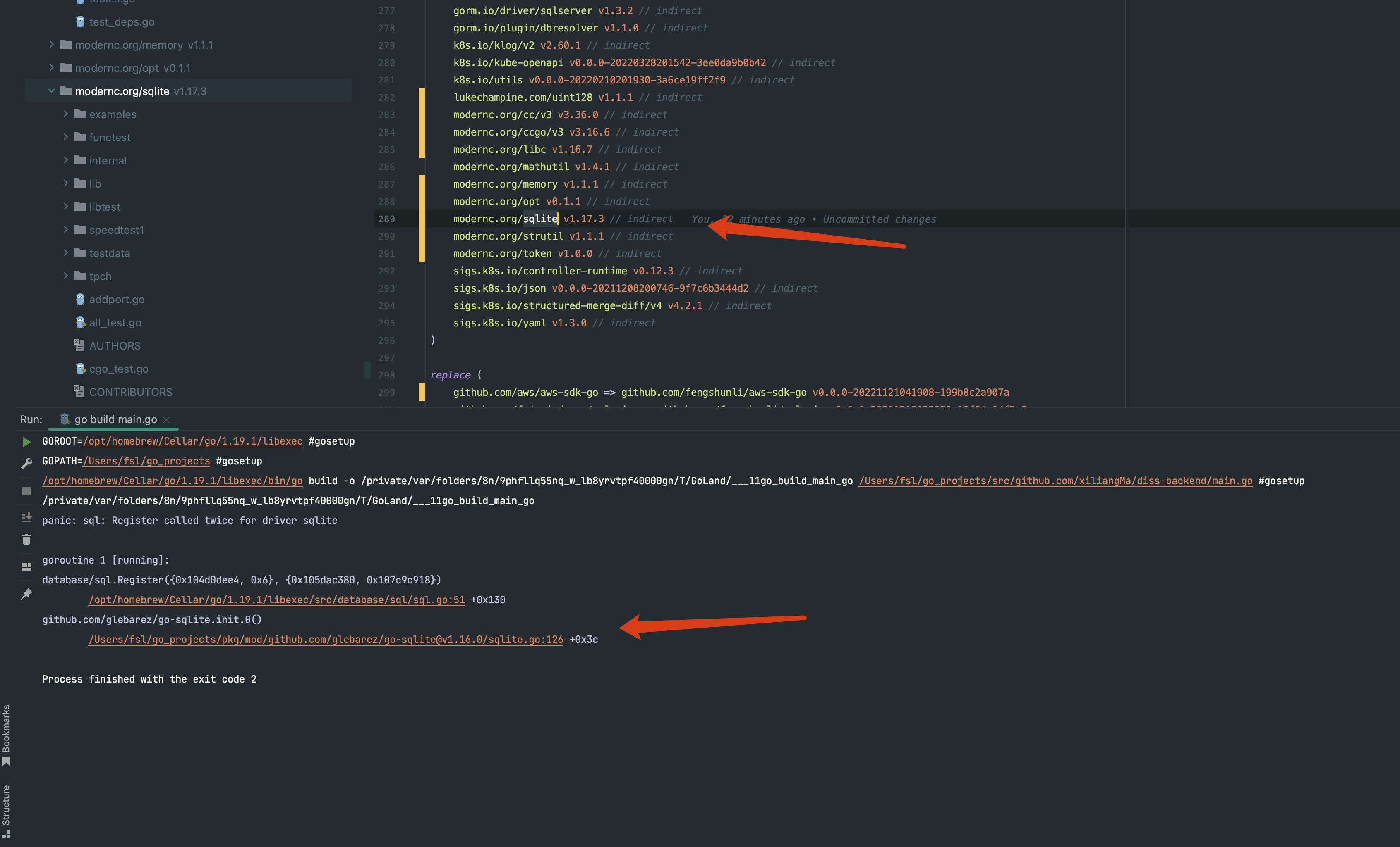github.com/anchore/syft v0.62.0 relies on sqlite by default, and a connection error will be ...