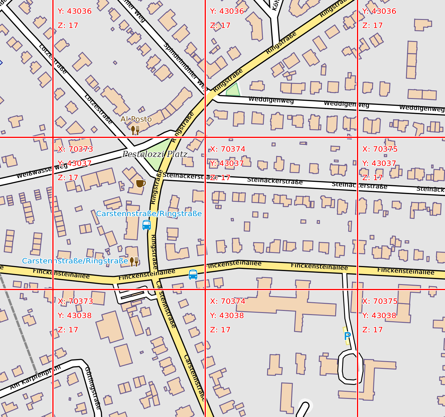 Rendered result only displays big cities names and no streets/roads ...