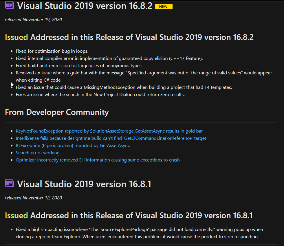 Typo on release notes for Visual Studio 16.8.1 and 16.8.2 · Issue #3292 ...