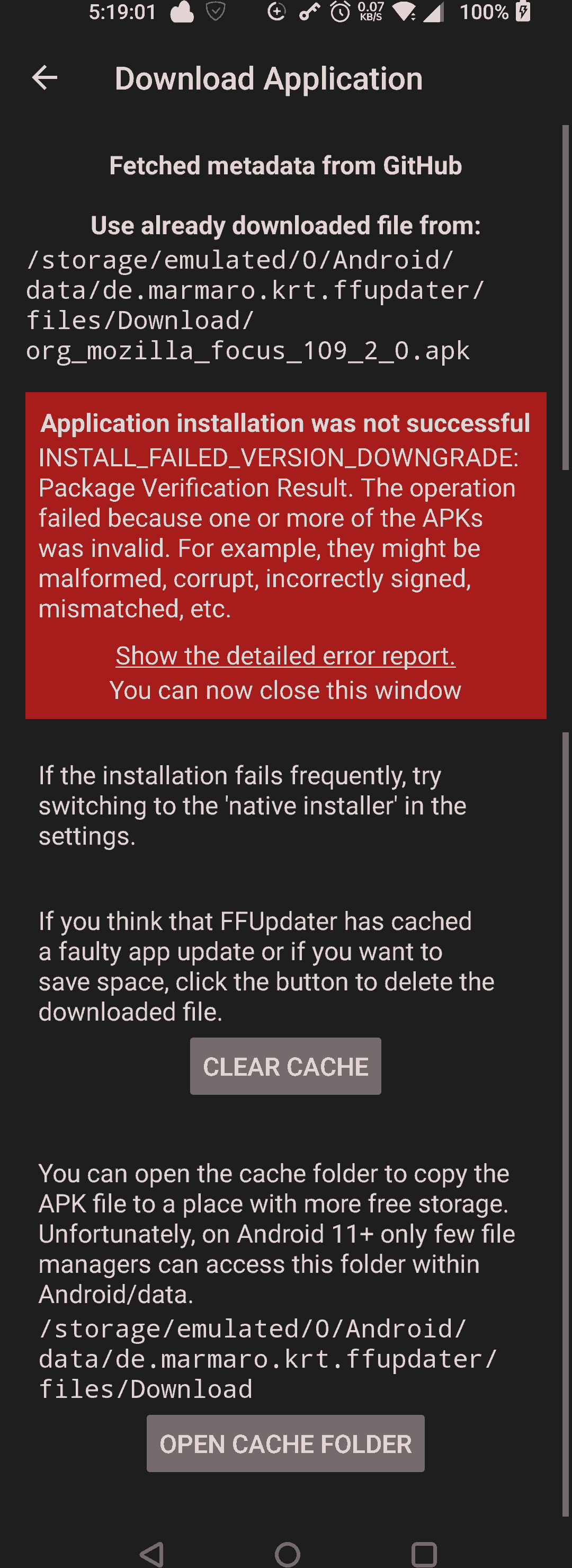 Apps wants to downgrade Firefox Focus · Issue #9 · Tobi823/ffupdater · GitHub