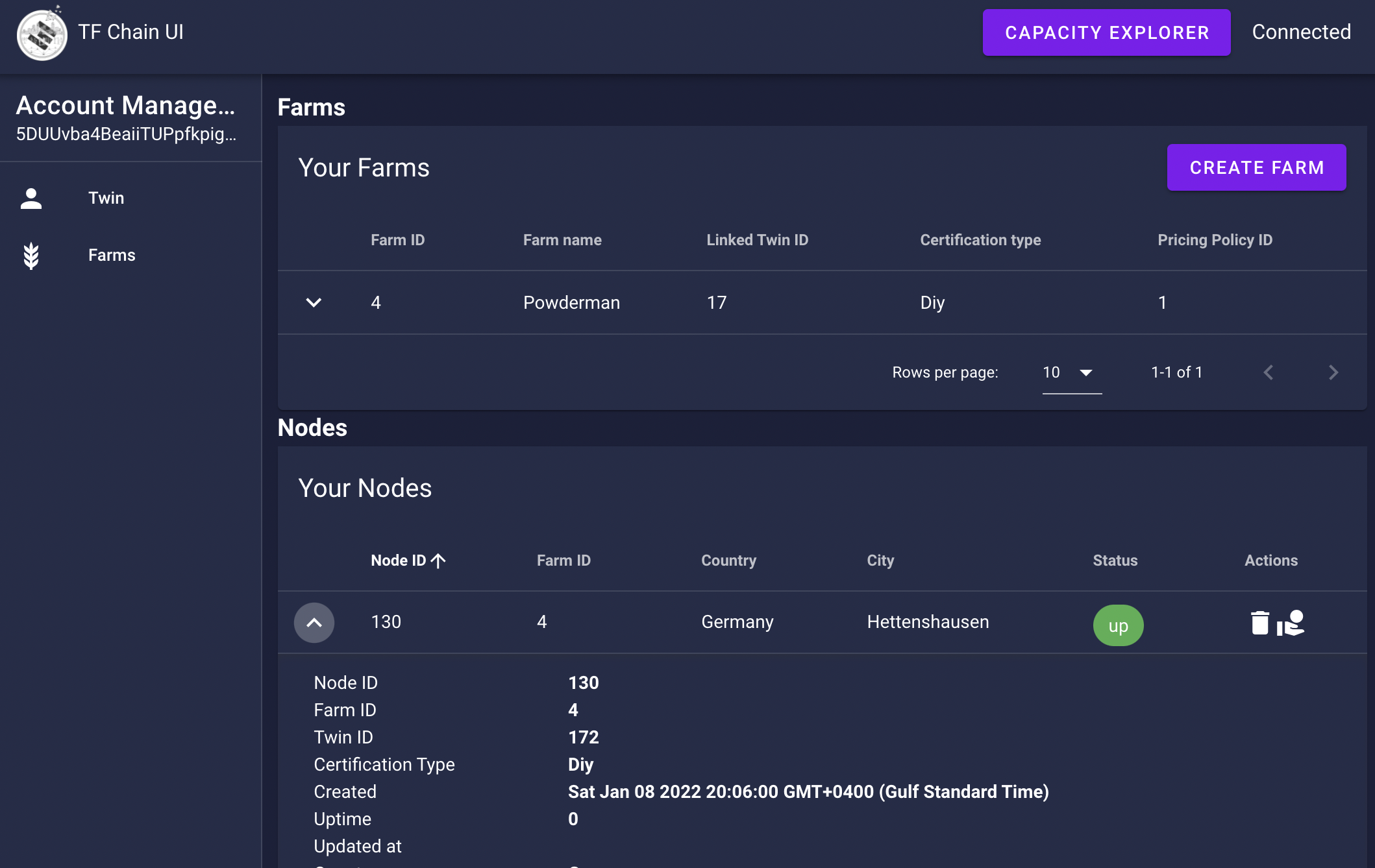 Online nodes showing zero uptime on farm level · Issue #43 · threefoldtecharchive/tfchain_portal ...