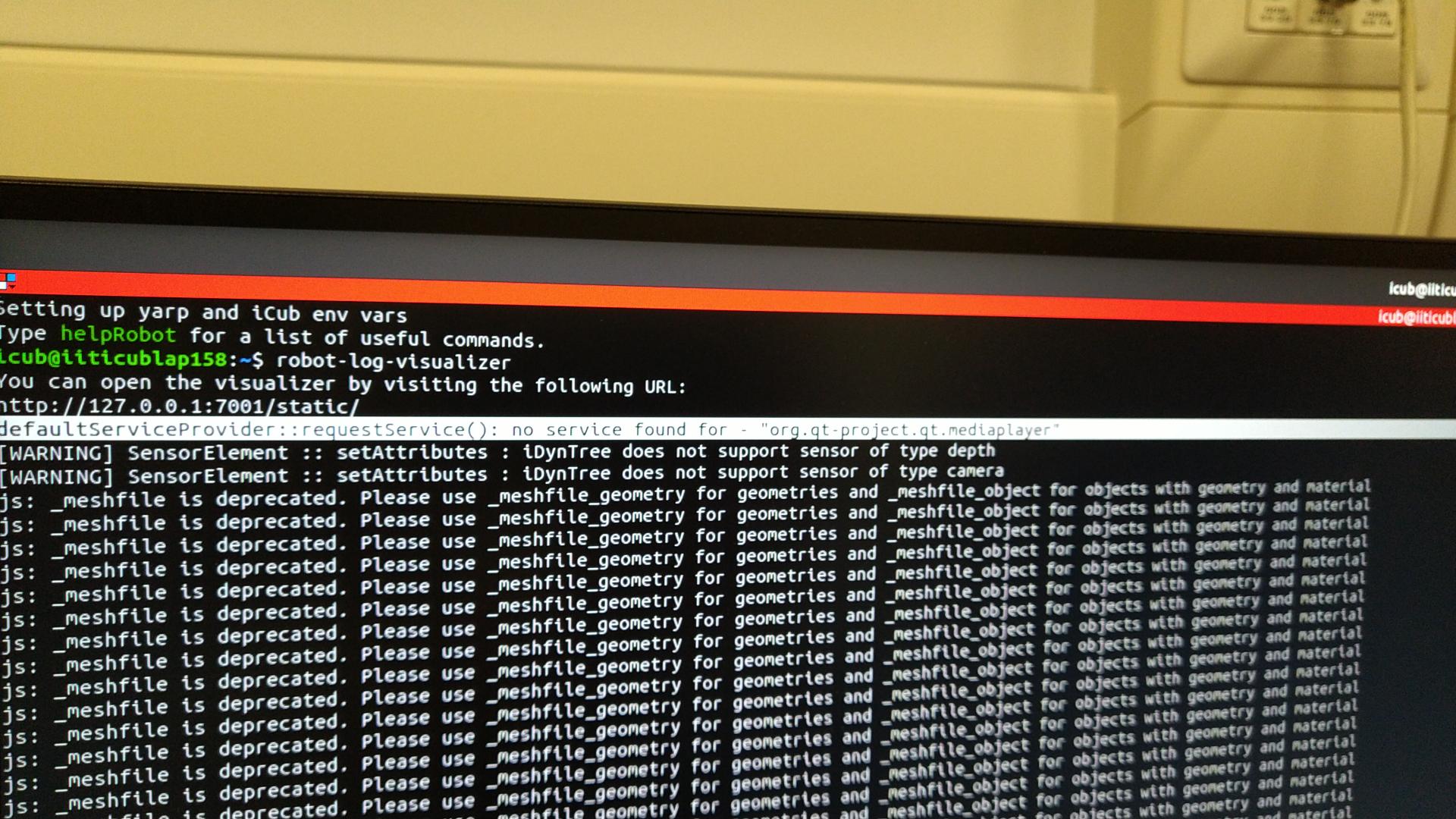 The ``robot-log-visualizer`` installed from the superbuild does not show the output of the ...