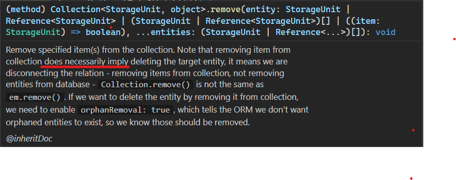 docs: missing negation in method documentation Collection.remove ... docs: missing negation in method documentation Collection.remove ...