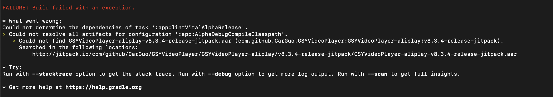 Could not find GSYVideoPlayer-aliplay-v8.3.4-release-jitpack.aar · Issue #3708 · CarGuo ...