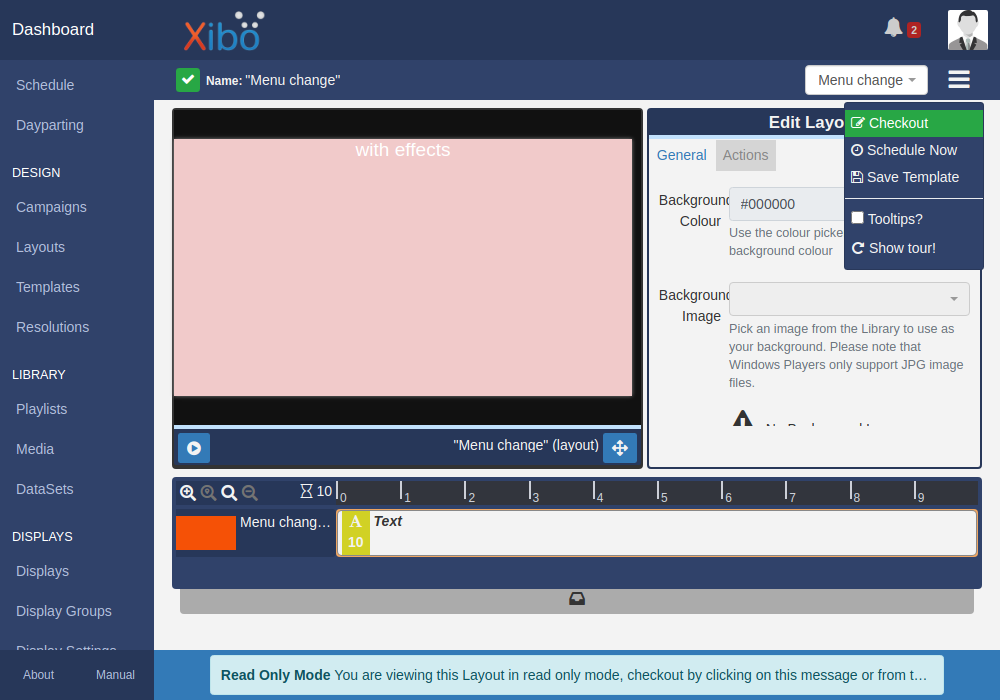 Layout Designer : Topbar actions submenu · Issue #2522 · xibosignage/xibo · GitHub
