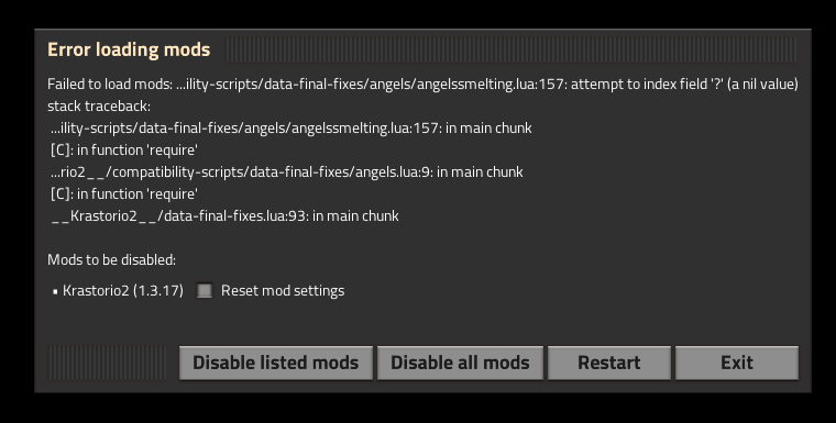 Angel's Incompatibility with Krastorio 2 Compatibility Scripts (1.3.17) · Issue #315 · raiguard ...