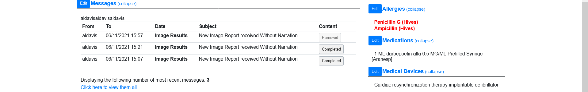 Clicking "Completed" on a message in patient dashboard is broken · Issue #4481 · openemr/openemr ...