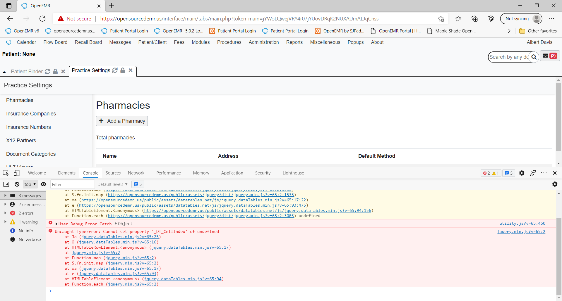 Clinic Practice Pharmacy error and double display of pharmacies · Issue #4512 · openemr/openemr ...