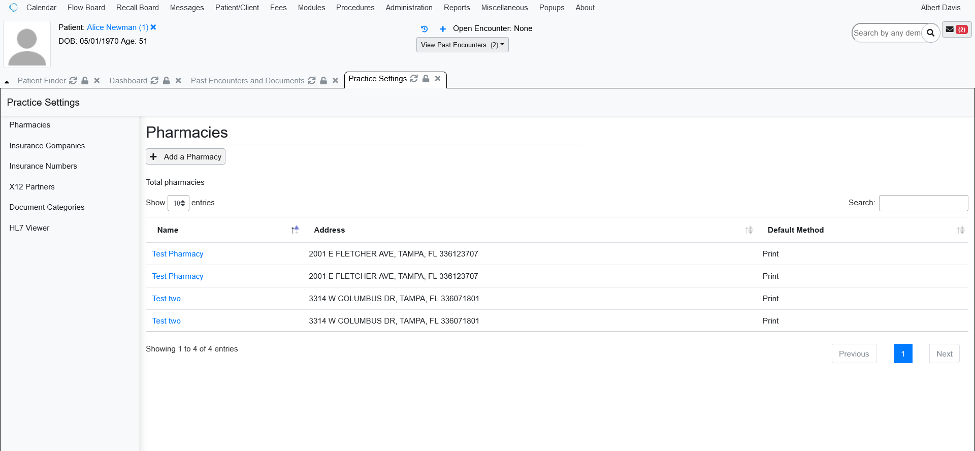 Clinic Practice Pharmacy error and double display of pharmacies · Issue #4512 · openemr/openemr ...