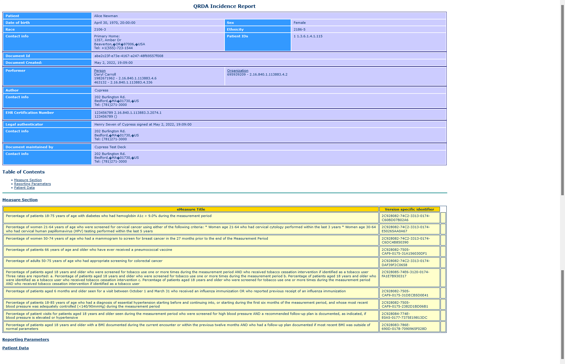 QRDA I Report shows all measure · Issue #5270 · openemr/openemr · GitHub