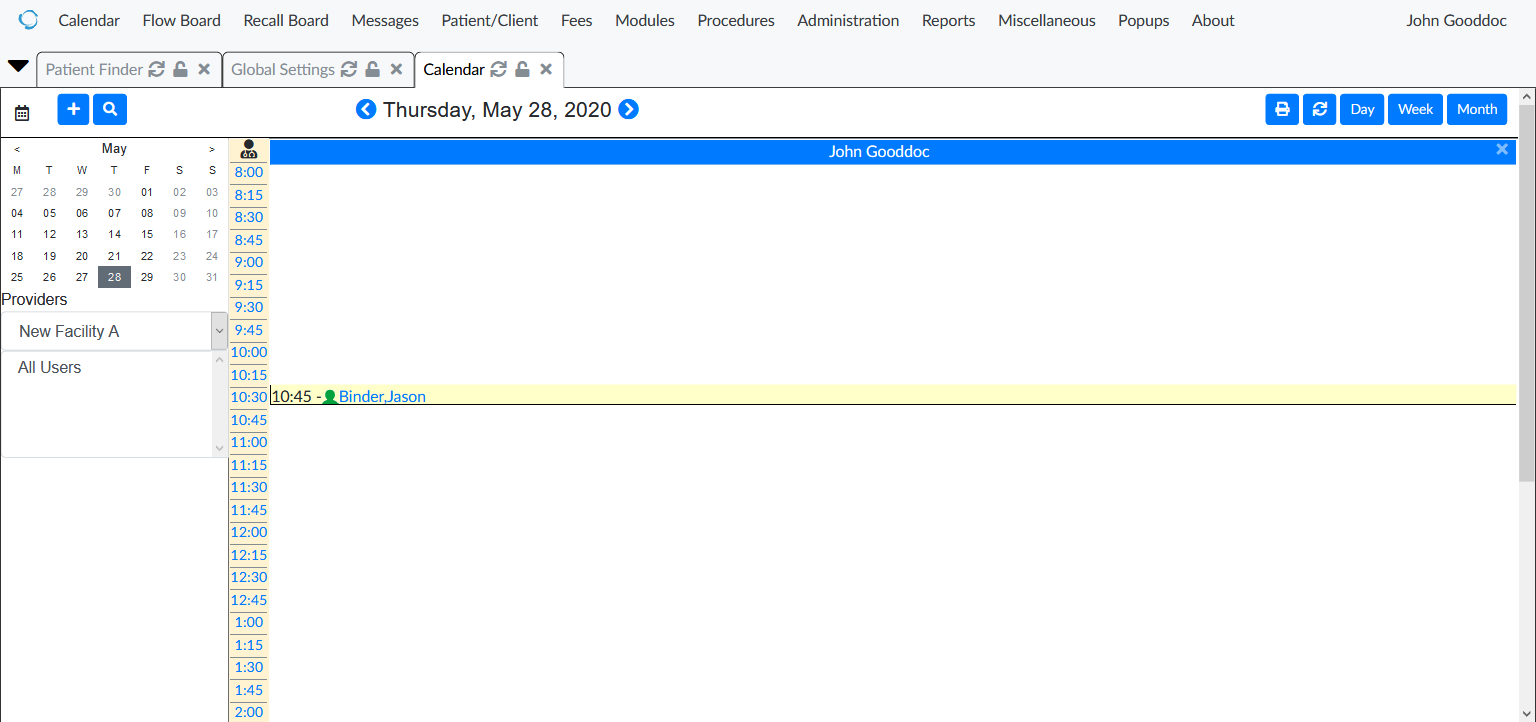 Calendar of a different facility donot work · Issue #3551 · openemr/openemr · GitHub