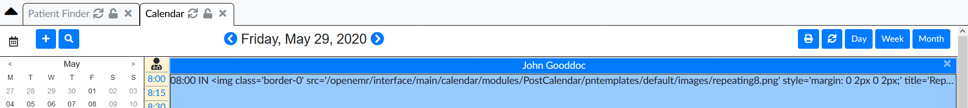 Calendar of a different facility donot work · Issue #3551 · openemr/openemr · GitHub