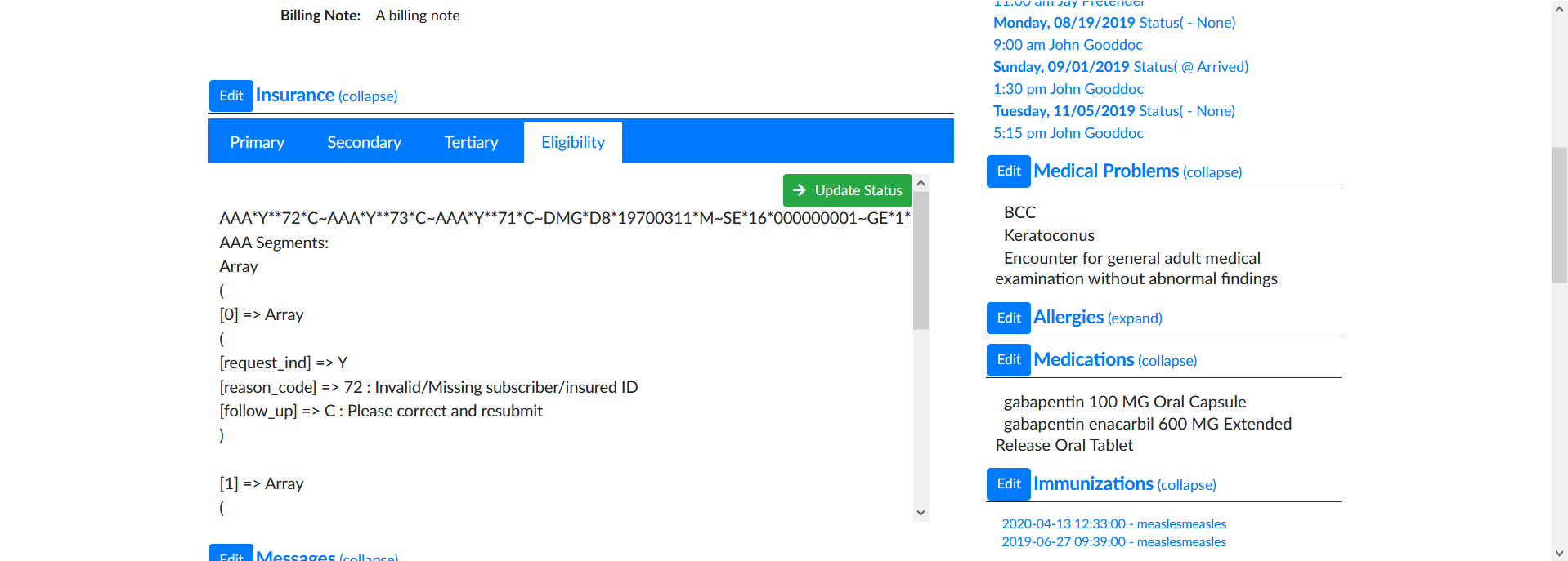 Eligibility broken · Issue #3848 · openemr/openemr · GitHub