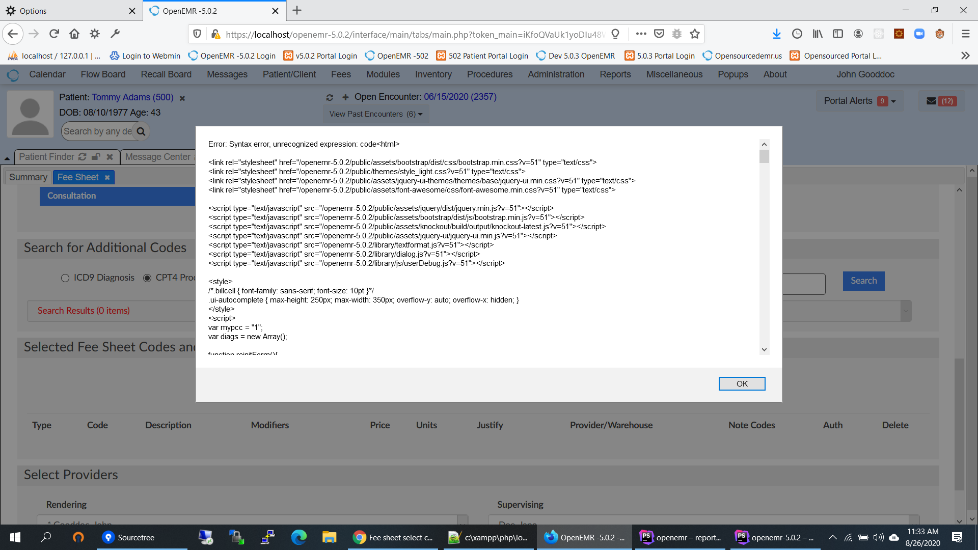 Fee sheet select codes overlap · Issue #3889 · openemr/openemr · GitHub